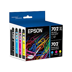 EPSON T702 DURABrite Ultra Ink High Capacity Black & Standard Color Cartridge Combo Pack (T702XL-BCS) for select Epson WorkForce Pro Printers