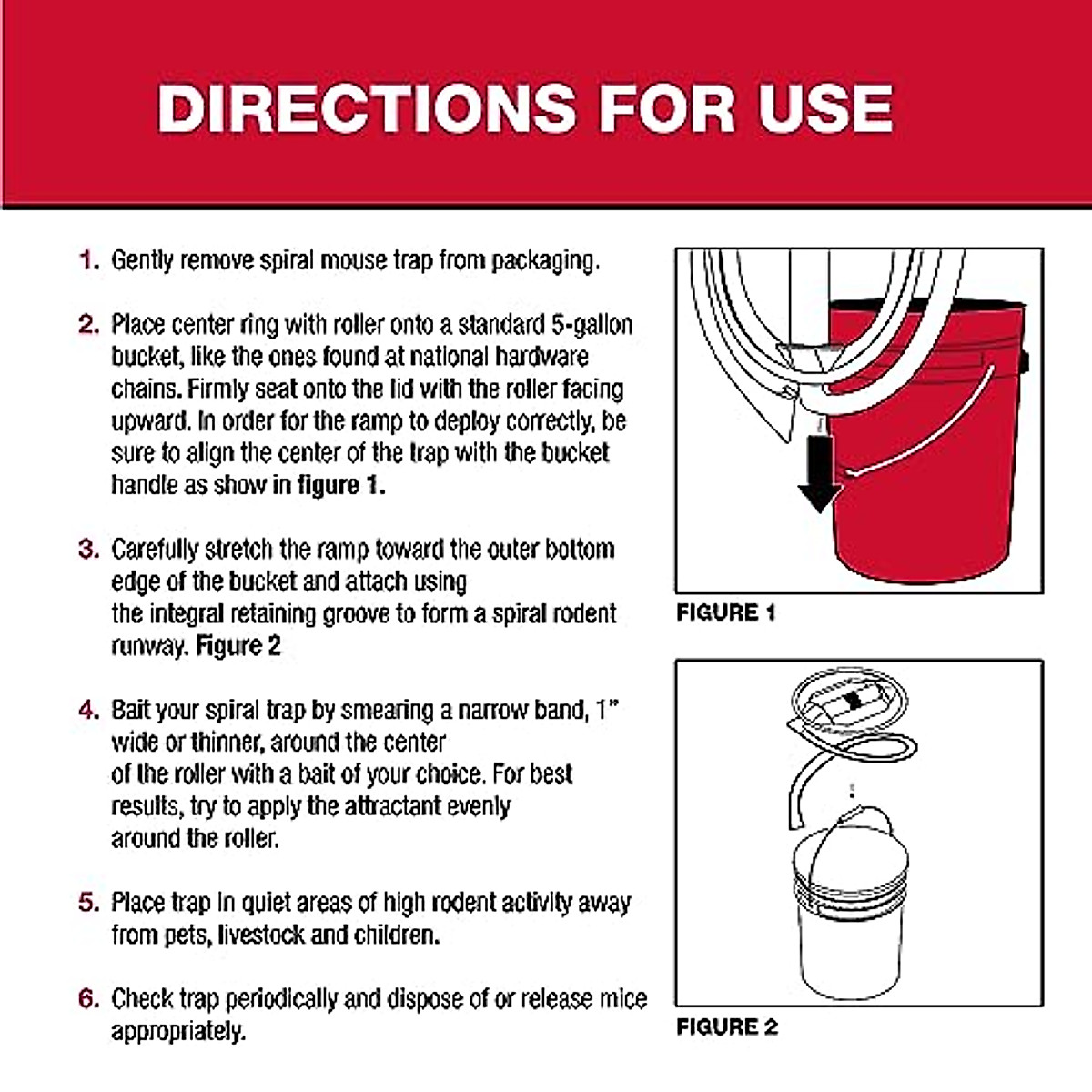 Catchmaster Spiral Mouse Trap for 5 Gallon Bucket, Rat Traps Indoor & Outdoor, Humane Mouse Trap Ramp & Lid with Rolling Log, Mice Traps for Home Basement & Garage, Pet Safe (Bucket not Included)