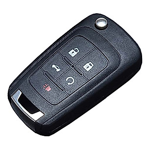 5 Buttons Keyless Remote Flip Car Key Fob Fit for Chevy Camaro 2010-2016/Chevy Cruze 2010-2016/Chevy Equinox 2010-2016/Chevy Malibu 2010-2016 FCC OHT01060512 (1)