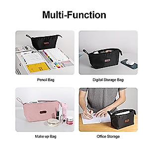 Gutliebe Pencil Case Multifunctional Pen Bag Pouch Pen Marker Case Pouch Bag Holder Small Cute Capacity for High Middle Primary School Student Teen Boy Portable (Black)