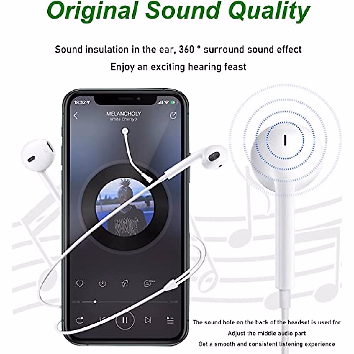 2 Pack Apple Earbuds for iPhone,Wired Headphones with Lightning Connector【Apple MFi Certified】Noise Isolating Earphones for iPhone 14/14 Pro/13/12/11/XR/XS/X/8/7 (Built-in Microphone & Volume Control)