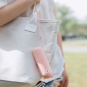 HOPEME Portable Fan, Mini Handheld Fan with 2500mAh Rechargeable Battery, USB Personal Pocket Fan 2 Speed Setting Small Folding Electric Fan for Camping and Outdoor (Pink)