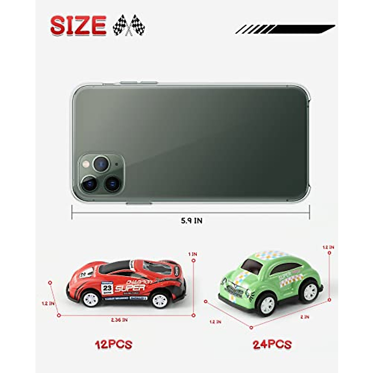 MONKLE 36 Pack Pull Back Cars, Friction Mini Toy Cars Fun Bulk Race Car Set for Kid Ages 3 4 5 6 Years Old, Boys and Girls Christmas Birthday Party Gifts, and Treasure Box Toys for Classroom