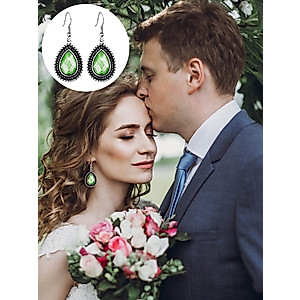 MTLEE 9 Pairs Boho Dangle Earrings Set Pearl Drop Crystal Earrings for Women Teardrop Earrings Rainbow Earrings