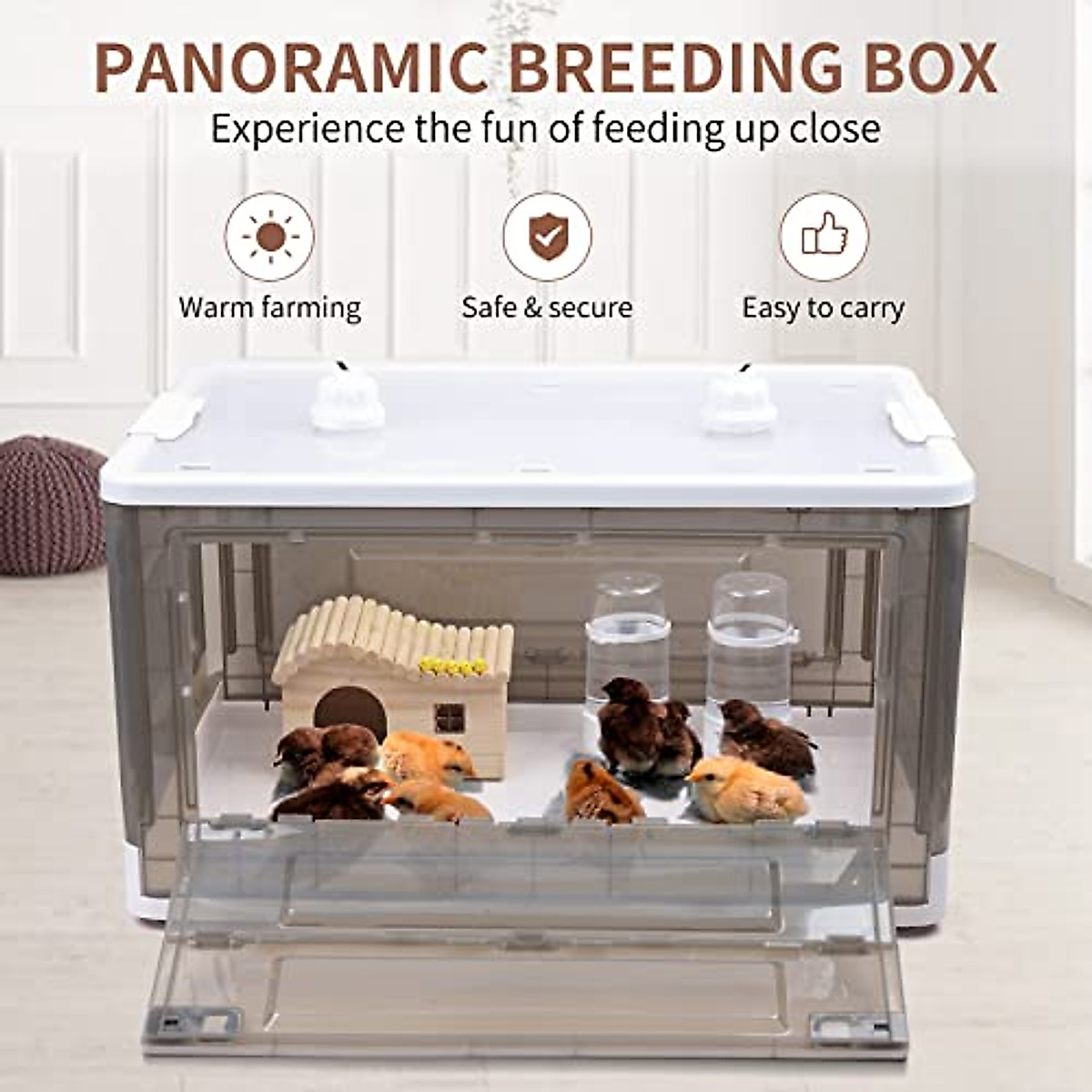 HKDQ Chick Brooder,Brooder Box for Chicks,Brooder Heater Warms up to 20 Chicks,with Pet Pee Pad(55L)