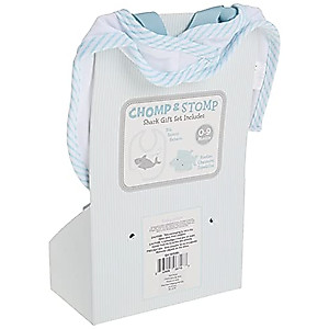 Baby Aspen Bib and Booties Gift Set, Chomp and Stomp Shark, 0-9 Month