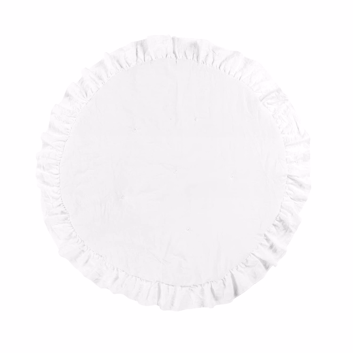 Lush Decor Baby Round Ruffle Play Mat Single 36" Diameter, White
