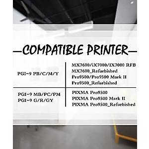 Smart Gadget Compatible PGI-9 Ink Cartridge Replacement for PGI9 PGI-9PBK PGI-9MBK PGI-9C PGI-9Y PGI-9M PGI-9PC PGI-9PM PGI-9R PGI-9G PGI-9GY for Use with PIXMA Pro 9500 Mark II Printers | 10-Pack