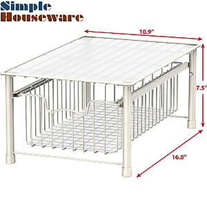 Simple Houseware Stackable Basket Drawer, White