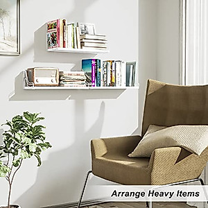 SRIWATANA U Shelves Wall Mounted Set of 3 and Large Floating Shelves Set of 3 （Contains 2 Items）