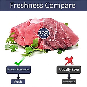 Vacuum Sealer Bags Rolls 8"x20'(3Rolls) and 11"x20' (3Rolls) 6 pack BPA Free Commercial Grade Heavy Duty Sealer Bags for Storage, Meal Preparation