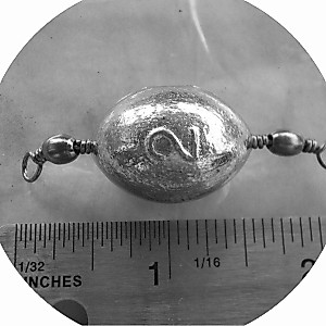 15 Pcs. 5 Black Swivel Egg Sinker Weights Lead Fishing Set Sinkers Tackle Kit 2 Oz. Striper