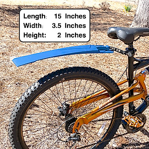RNX Blue Mountain Bike Mud Guard Set Front and Rear Fenders, Wide, Universal, Adjustable