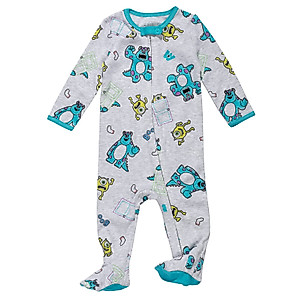 Disney Pixar Monsters Inc. Mike Sully Newborn Baby Boys 2 Pack Zip Up Snap Cosplay Sleep N' Plays 3-6 Months