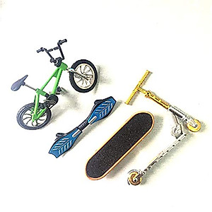 CAOREN Mini Scooter Two Wheel Scooter Children's Educational Toys Finger Scooter Bike Fingerboard Skateboard Fingerboards wi Replacement Wheels and Tools for Kids As Gifts