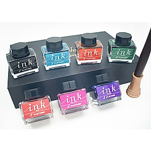 Plotube Calligraphy Pen Set – Includes Wooden Dip Pen, Antique Brass Holder, 11 Nibs, 7 Colors Ink Bottles and Beginner's Manual