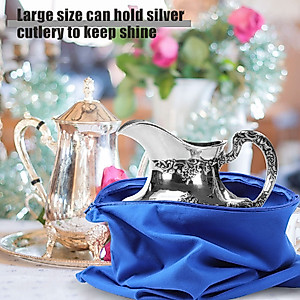 Fumete 8 Pcs Silver Storage Bags Anti Tarnish Zippered Jewelry Keeper 6x6 9x12 15x15 in Silver Pouches for Silverware Silver Jewelry (Black)