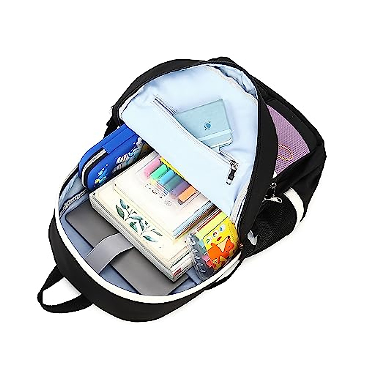 Jaygulf Waterproof Women Backpack Fashion Girl Travel Daypack Black