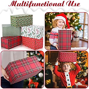 Qilery 20 Pack 10.6 x 6 x 6 Inch Christmas Gift Shipping Boxes Corrugated Small Cardboard Boxes for Christmas Holiday Small Business Gift Packaging Party Supplies, 5 Styles