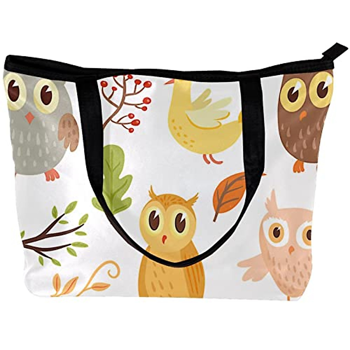 Women's Large Size Canvas Shoulder Bag Hobo Crossbody Handbag Casual Tote, Cartoon Owl Hen
