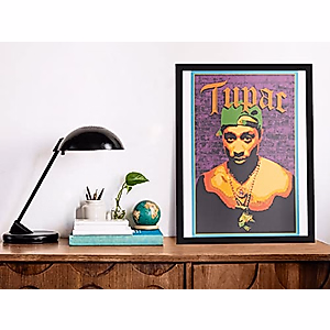 Tupac Posters 2Pac Poster Wall 90s Hip Hop Rapper Posters for Room Aesthetic Mid 90s 2Pac Merch Cool Psychedelic Trippy Hippie Decor UV Light Reactive Black Light Eco Blacklight Poster for Room