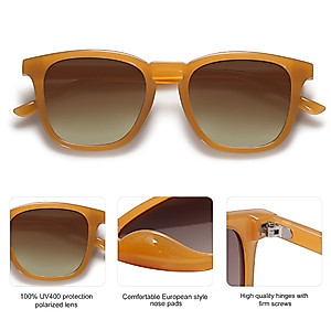 SOJOS Polarized Sunglasses for Women Men Classic Vintage Style Shades SJ2155, Orange/Brown
