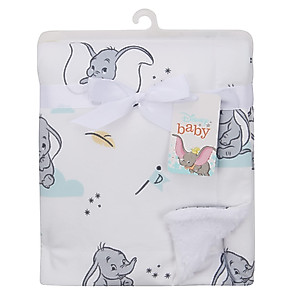 Lambs & Ivy Dumbo Baby Blanket - White, Animals, Disney, Elephant