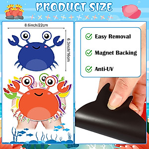 Kanayu 6 Pcs Cruise Door Decorations Magnetic Crab Cruise Door Magnets Cartoon Gesture Car Magnets Stickers Ocean Cruise Ship Door Decorations Funny Fridge Door Magnets for Cruise (Crab)