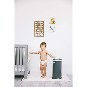 Ubbi Steel Diaper Pail, Odor Locking, No Special Bag Required, Award-Winning, Registry Must-Have, Slate