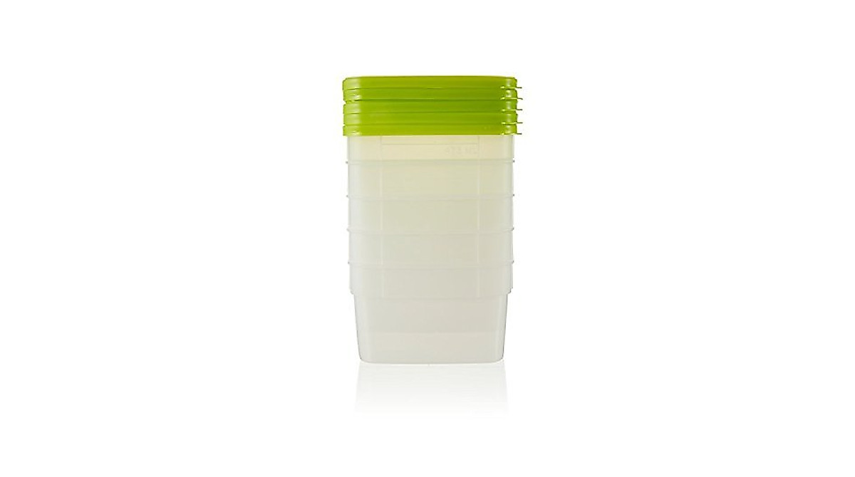 Arrow Plastic 00042 5 Pack 1 Pint Freezer Storage Containers
