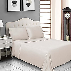 SUPERIOR Modal from Beechwood 300-Thread Count Solid Deep Pocket Sheet Set, King, Ivory, 4-Piece SetxSuperior