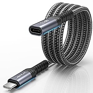USB C Extension Cable 2M/6.6FT, JSAUX USB C 3.2 Extender Cord Male to Female Support PD 𝟭𝟬𝟬𝙒/5A Fast Charging, 10Gbps Sync Transfer Compatible with Steam Deck, USB C Hub, MacBook/iPad Pro, Magsafe