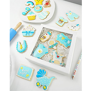Baby Shower Series Cookie Cutters Set of 9 pcs, Stainless Steel Fondant Cutter Molds Baking DIY
