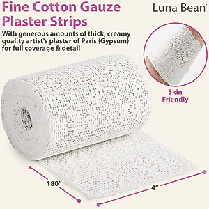 Plaster Cloth 1 Pack - Paper Mache for Sculptamold, Sculptures, and DIY Christmas Ideas - Plaster of Paris for Crafts & Arts Projects (4'' X 180'')