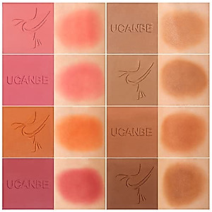 8 Colors Face Matte Blush Palette Shading Blusher with Brush - Buildable Facial Cheek Blusher Contour Bronzing Pressed Powder Makeup Pallet Women Gift Set (01 Matte)