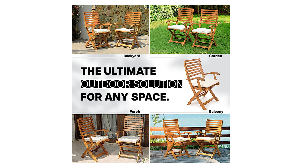 Idzo Heavy Duty Patio Bistro Set with Acacia Wood | Eco-Friendly ...