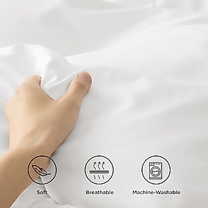 Bedsure White Duvet Cover King Size - Polyester & Rayon Derived from Bamboo Cooling Duvet Cover Set (104" x 90"), 3 Pieces with 2 Pillow Shams, Comforter Not Included