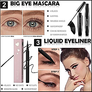 All in One Makeup Kit For Girls - 16 Colors Naked Eyeshadow Palette, 5Pcs Makeup Brushes, Waterproof Eyeliner Pencil, Eyebrow Powder, Mascara, Sloth Cosmetic Bag, Women and Teens Makeup Gift Set