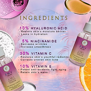 Sky Bliss Skin Serum | Hyaluronic acid | Vitamin C | Vitamin E | Niacinamide | Anti wrinkle | Face serum | Moisturizer | Anti aging | Skin care | 4 in 1 facial serum