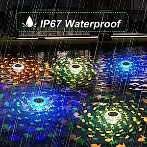 Solar Floating Pool Lights,Color Changing Fish Pattern Swimming Pool Lights,Glow in The Dark LED Pool Floating Fish Lights,IP67 Waterproof Outdoor Pool Lights That Float for Pool,Pond,Hot tub-2 PACK