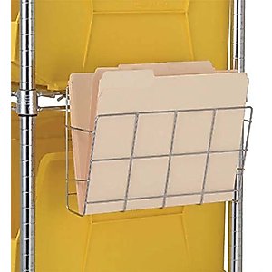 Quantum Storage Systems DH8 Document Holder for Wire Shelving Units, 2" Width x 12-3/8" Length x 8-5/8" Height