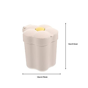 Zerodeko Trash Cans Trash Cans Garbage Cans Mini Wastebasket Trash Can Tiny Desktop Waste Garbage Bin with Swing Lid for Home Office Kitchen Vanity Tabletop White Trash Cans Garbage Cans Garbage Cans