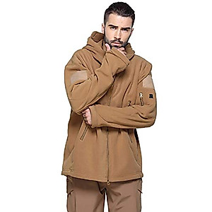 MAGCOMSEN Winter Jacket for Men Ski Jacket Warm Jackets Tactical Jacket Military Jacket Hunting Jacket Army Jacket Men Winter Coats for Men Hoodies for Men Brown