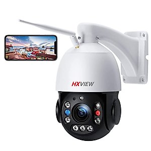 HXVIEW PTZ Camera Outdoor, 30X Optical Zoom Security Camera, 5MP Wireless WiFi RTSP IP Camera, 1000FT Night Vision, Auto Tracking, Emergency Strobe Light Alarm, Human Detection, 2-Way Audio