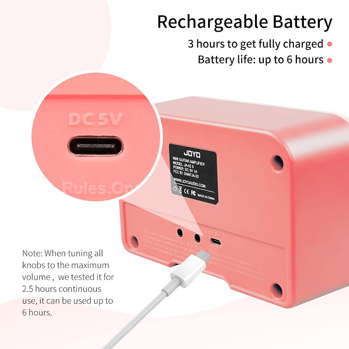 JOYO JA-02 II Small Practice Guitar Combo Amplifier and 2 Pcs Guitar Capo Bundle