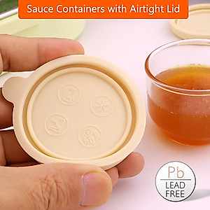 Matifaner Salad Dressing Container To Go, 2.7 oz Glass Small Condiment Container with Lids, Dipping Sauce Cups for Lunch Box, Leakproof Reusable Sauce Containers, Salad Jars Meal Prep (2.7oz×2pcs)