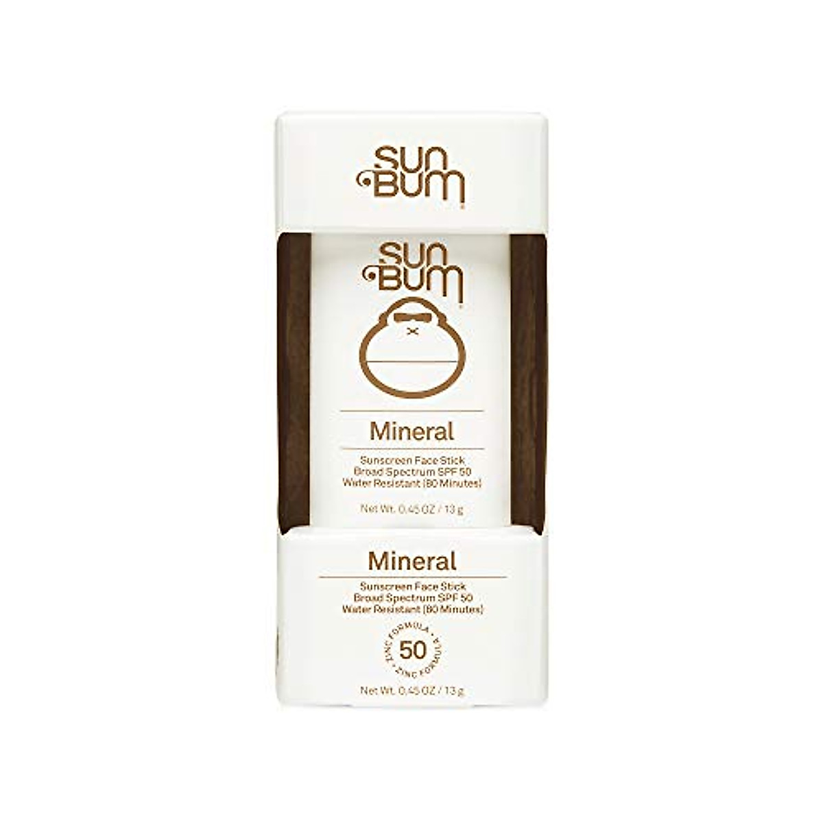 Sun Bum Mineral SPF 50 Sunscreen Face Stick | Vegan and Reef Friendly (Octinoxate & Oxybenzone Free) Broad Spectrum Natural Sunscreen with UVA/UVB Protection | .45 oz