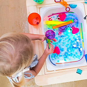 Glo Pals New Blair Water-Activated Bath Toy with 6 Reusable Light-Up Cubes for Sensory Play