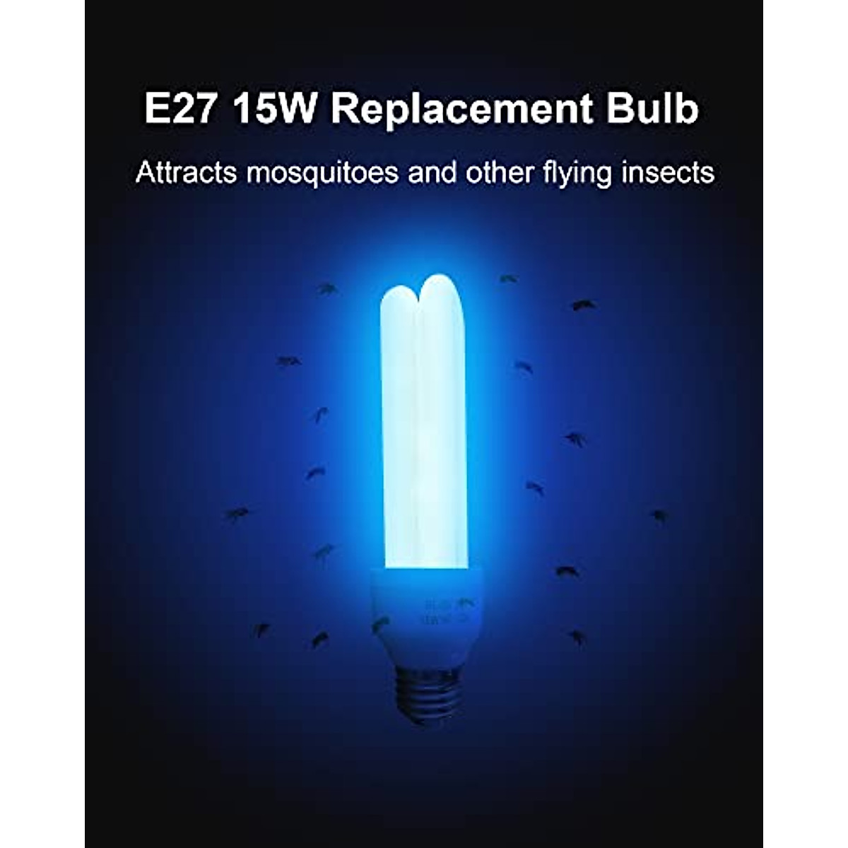 E27 15W U Type Replacement Bulb for 15W Bug Zapper, Compatible with HOMESUIT, Yluces, POWIFY, Keuomy, YISSVIC, and Other Models (2 Pack)