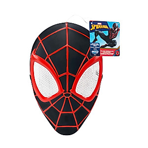 Jazwares Marvel Youth Miles Morales Mask - 3D Plastic Mask with Elastic Strap Standard Black